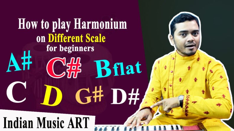 How to play Harmonium on Different scale for beginners G# Bflat C C# D ...